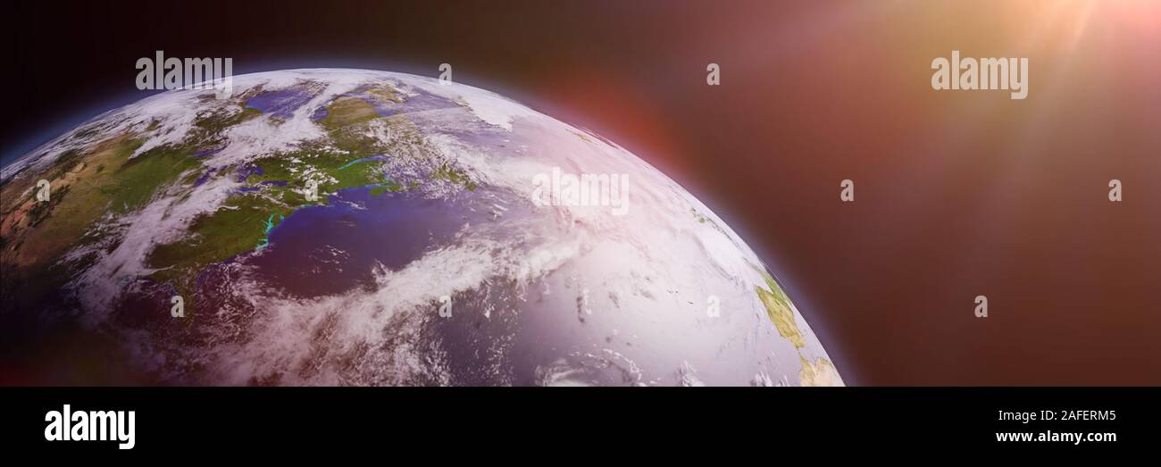 beautiful planet Earth lit by the Sun Stock Photo - Alamy