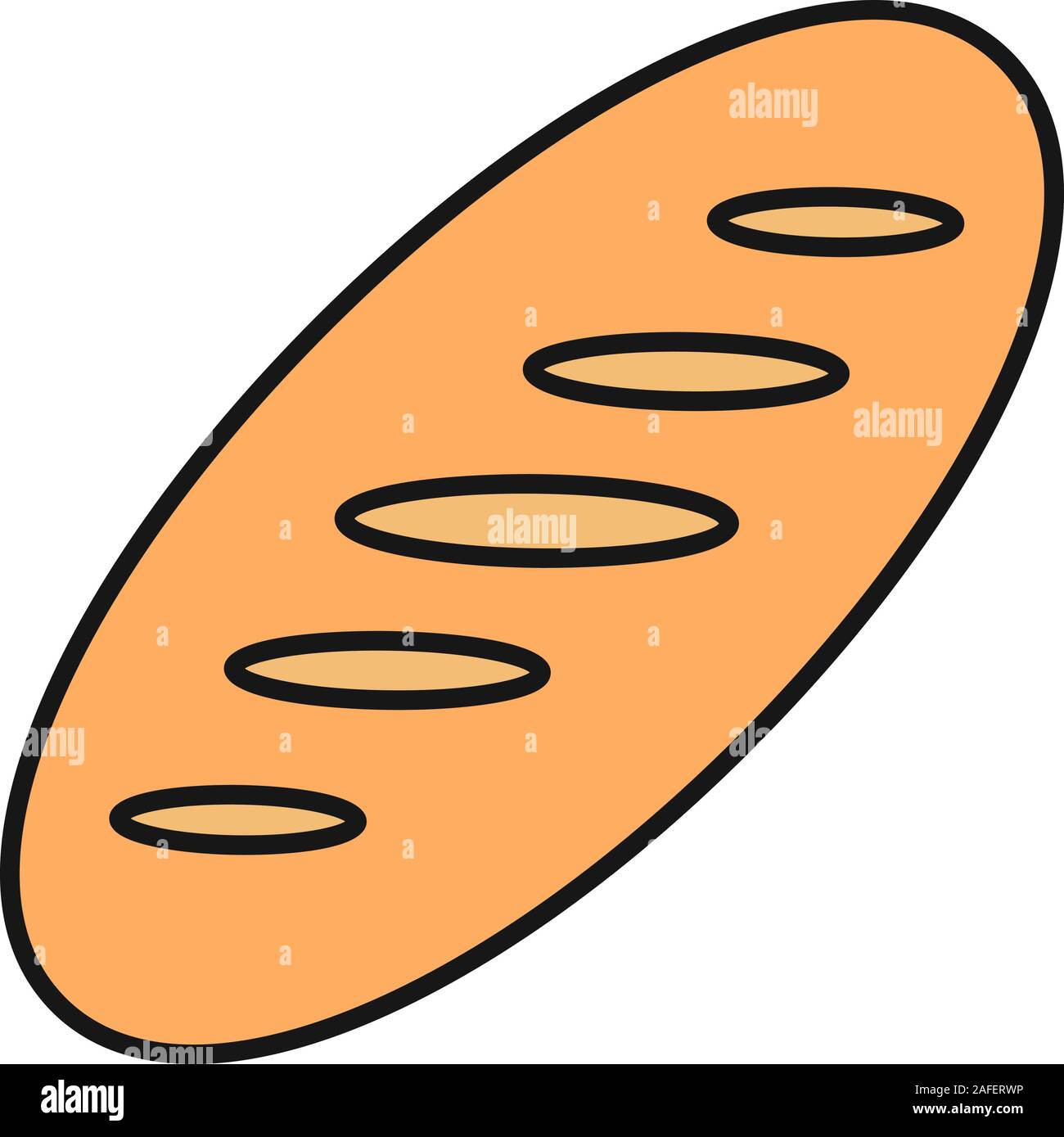 Bread loaf color icon. Bakery. Isolated vector illustration Stock ...