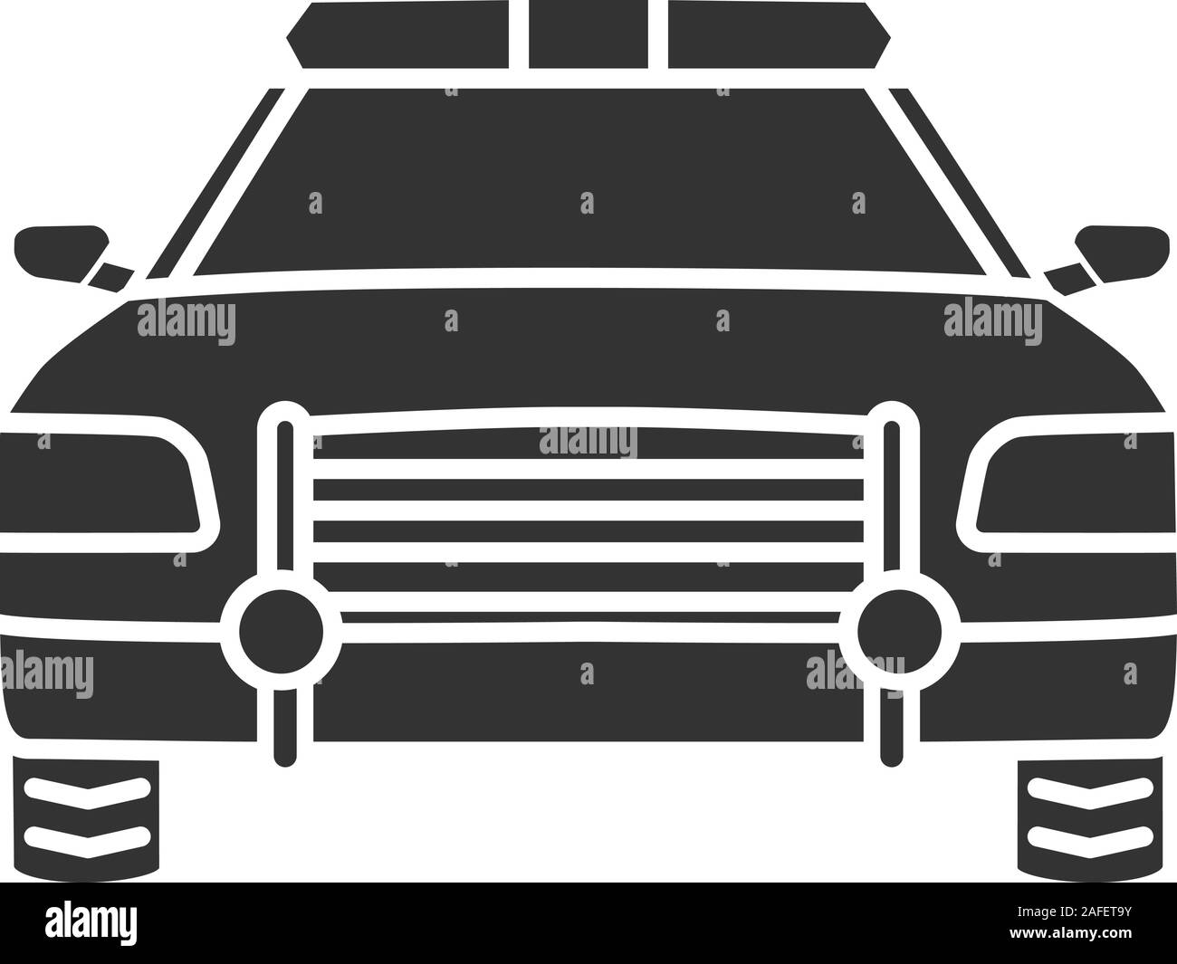 Police car glyph icon. Silhouette symbol. Negative space. Vector ...