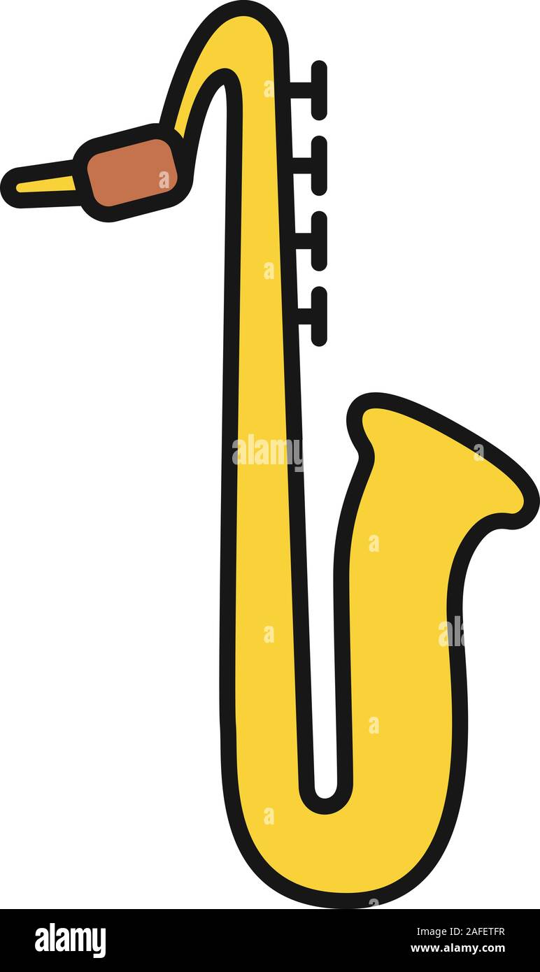 Saxophone color icon. Sax. Isolated vector illustration Stock Vector ...