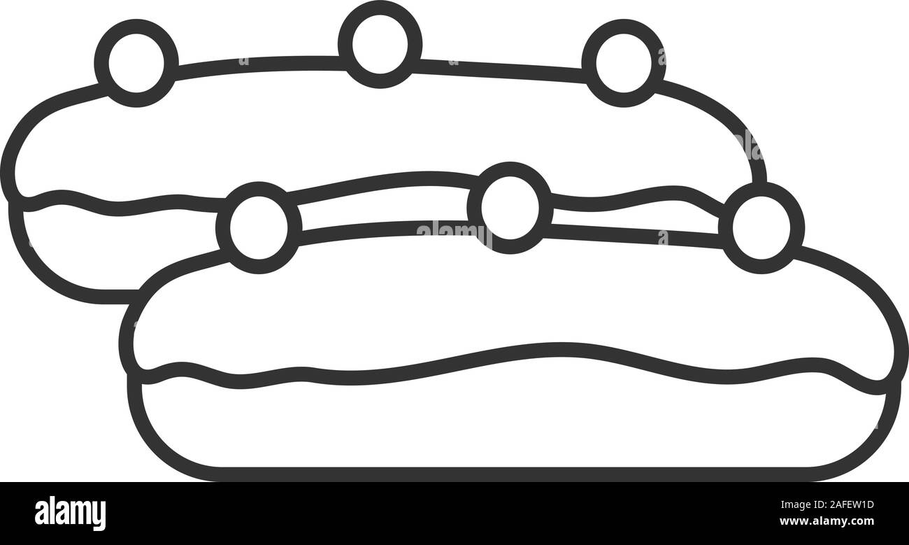 Eclair Cake Linear Icon Thin Line Illustration Contour Symbol Vector