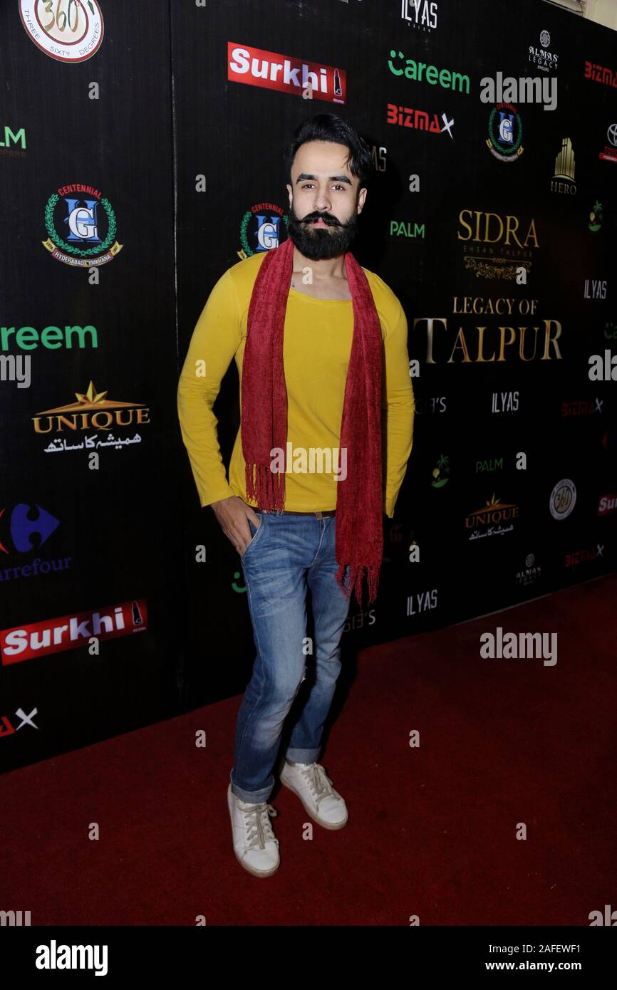 Hyderabad, Pakistan. 14th Dec, 2019. Model give pose during a fashion ...