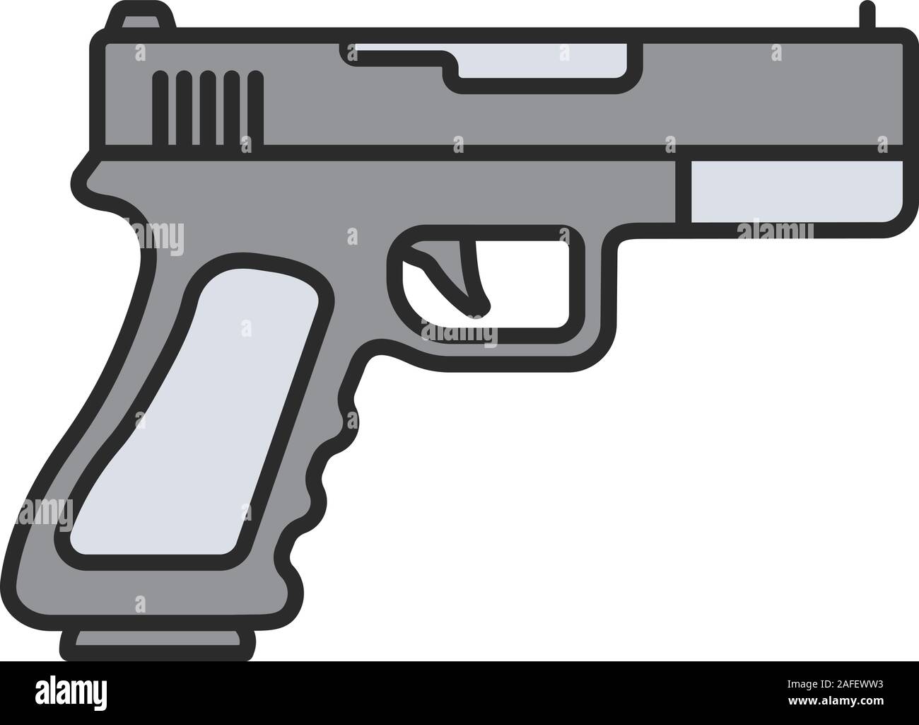 Gun, pistol color icon. Firearm. Isolated vector illustration Stock ...