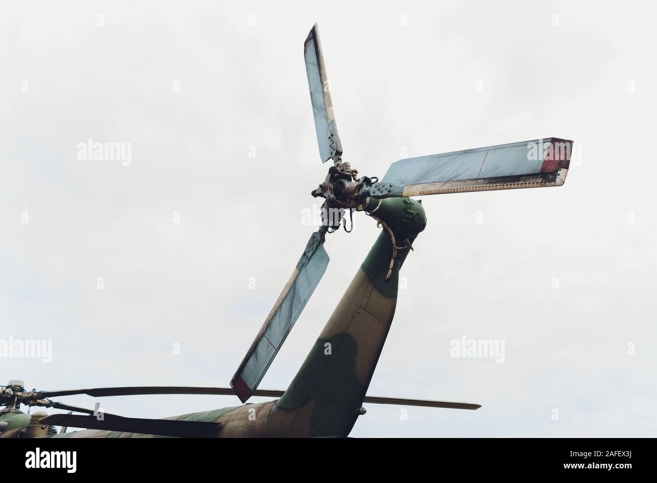Military helicopter rotor blade detail close up Stock Photo - Alamy
