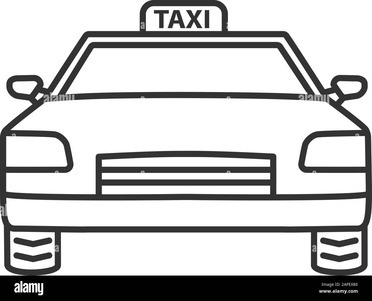 Car linear icon. Taxi. Thin line illustration. Automobile. Contour ...