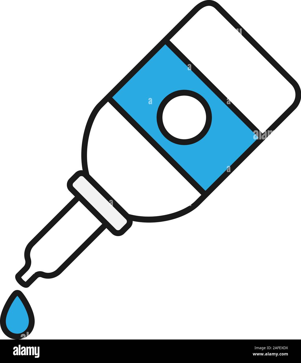 Eye drops color icon. Contact lens moistening. Isolated vector ...