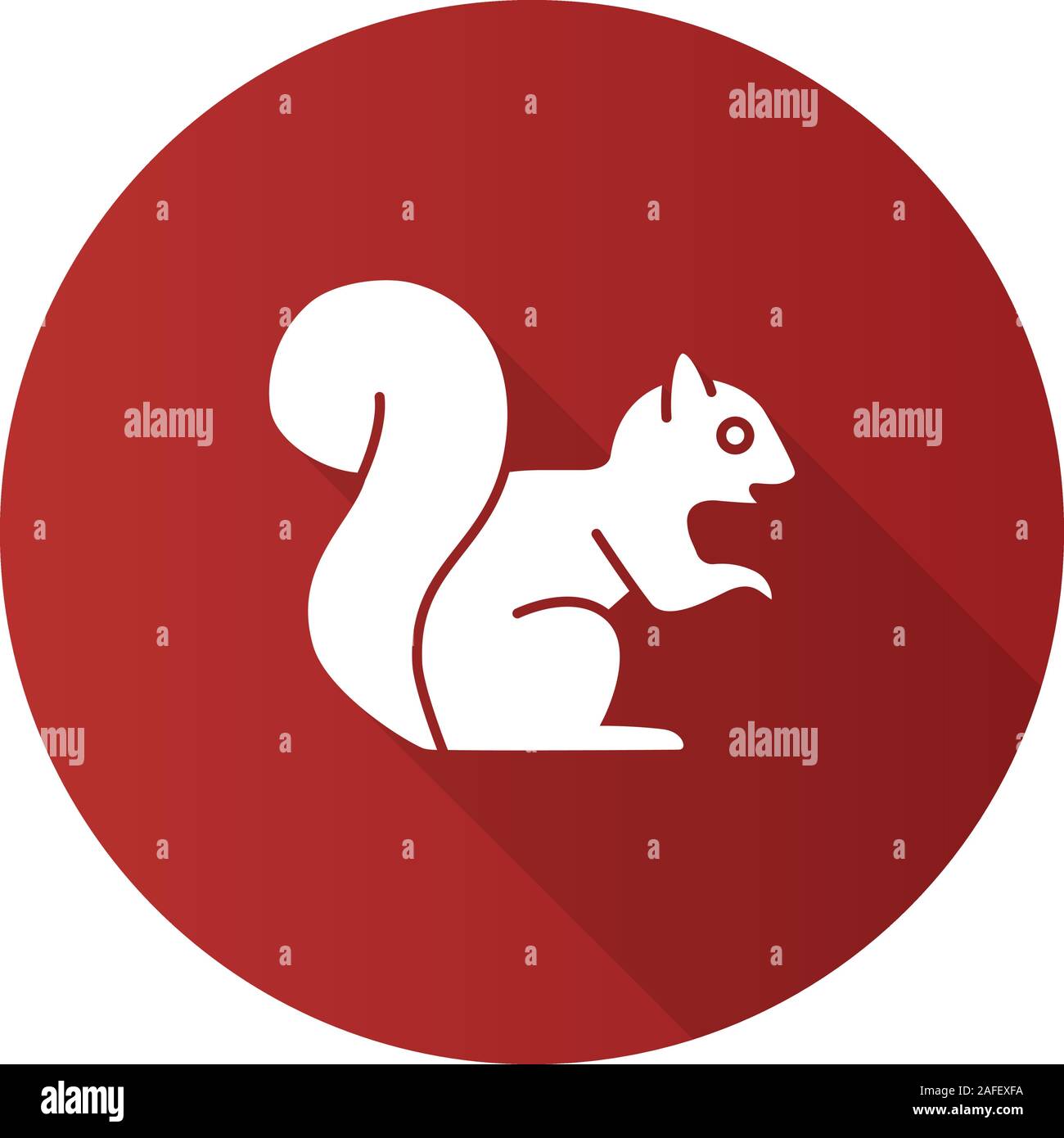 Squirrel flat design long shadow glyph icon. Chipmunk. Vector ...