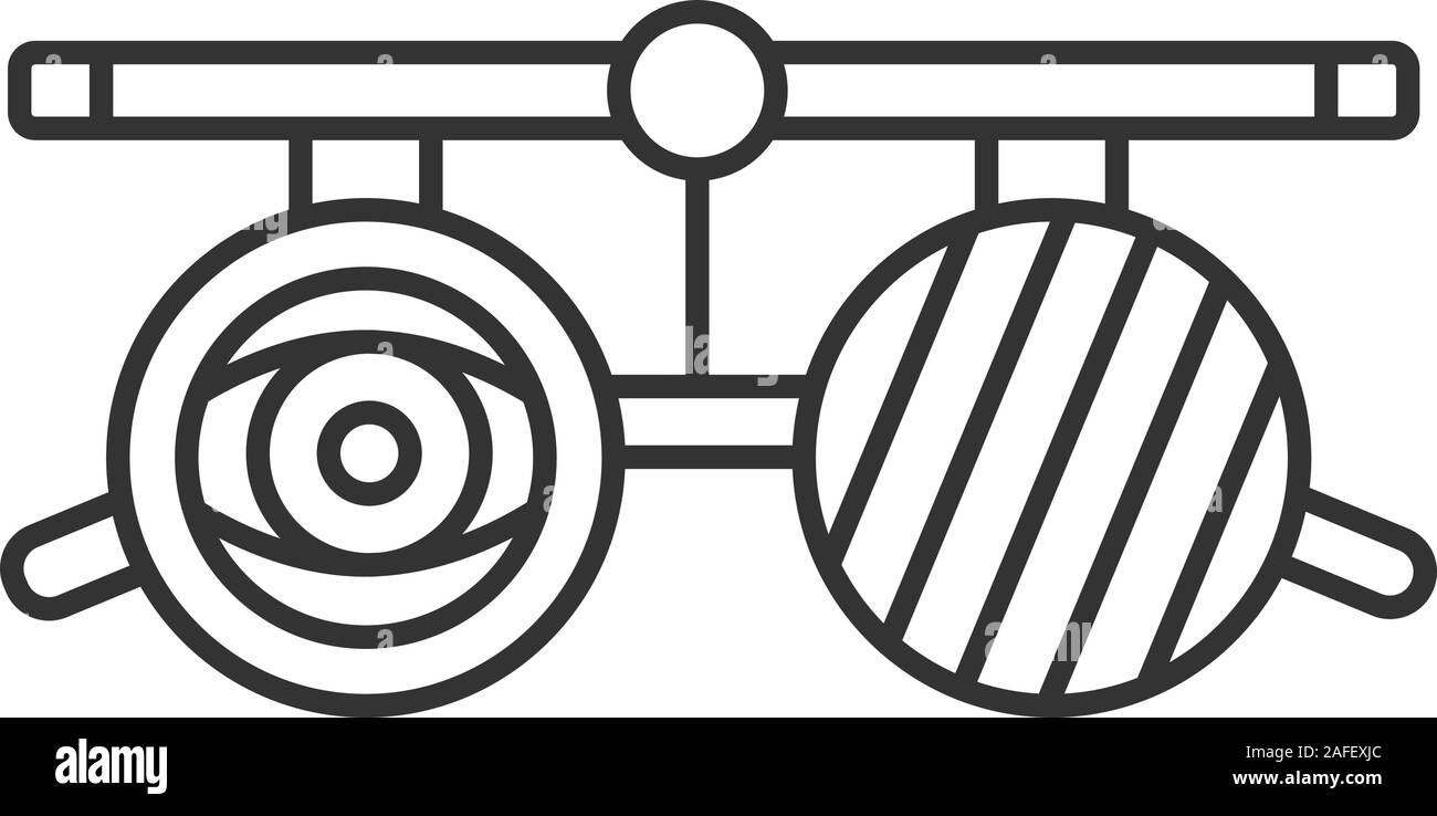Eye exam glasses linear icon. Thin line illustration. Visual acuity ...