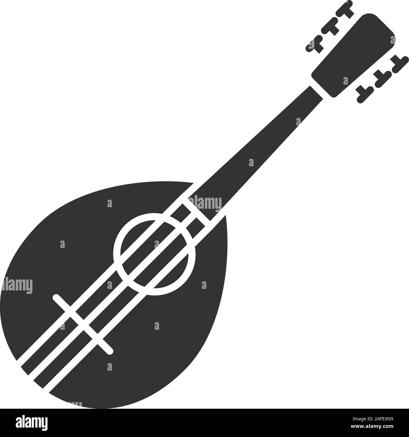 Mandolin glyph icon. Silhouette symbol. Negative space. Vector isolated ...