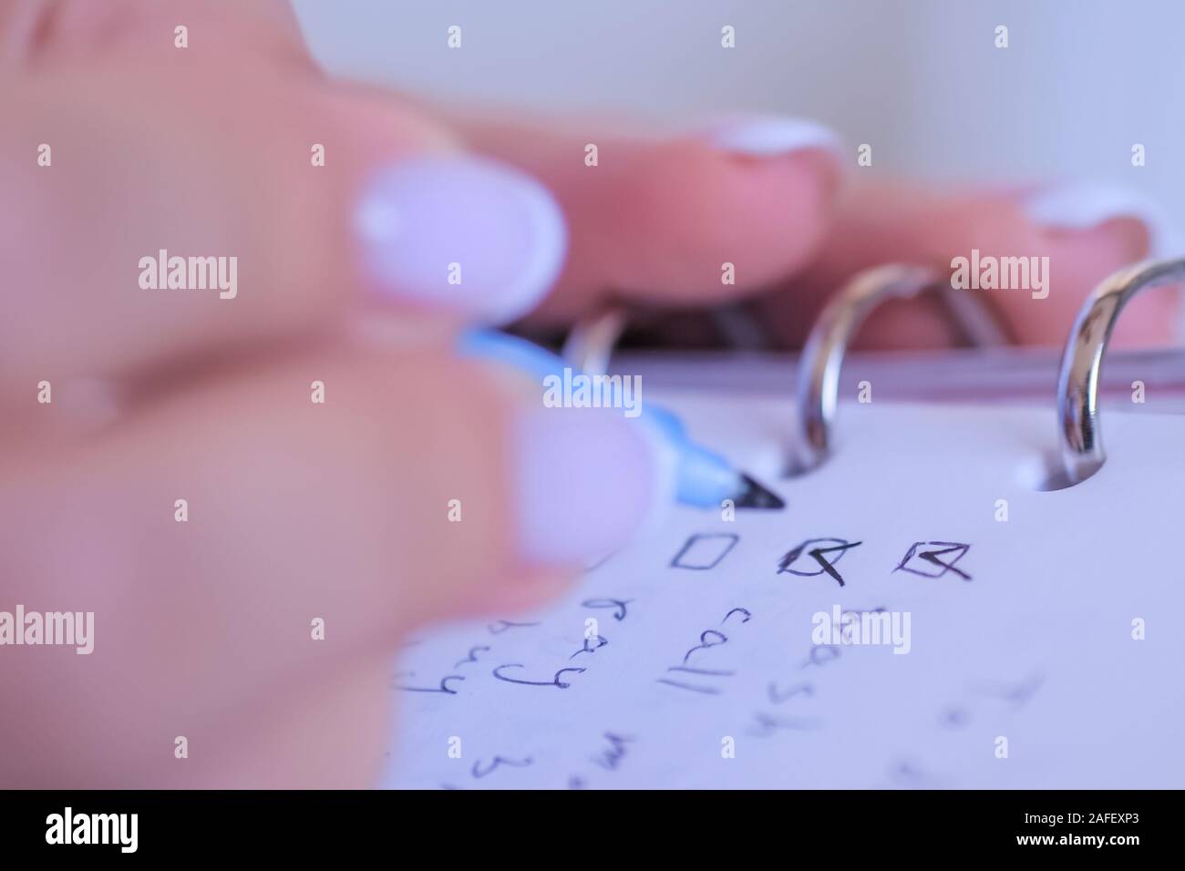 Hand marker check boxes hi-res stock photography and images - Alamy