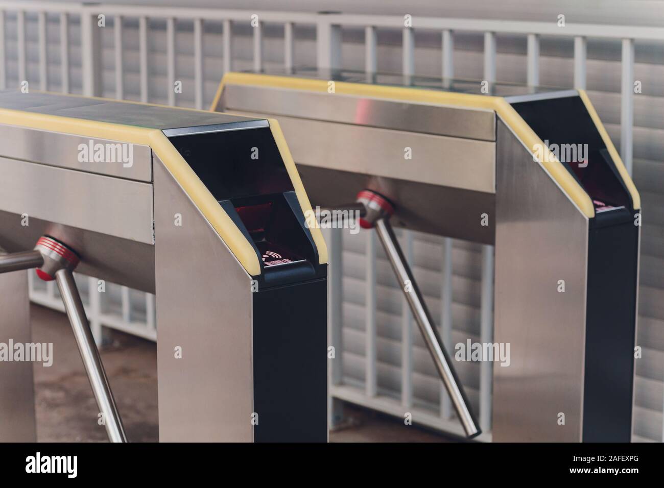 Turnstiles. Checkpoint. Automatic access control. Access system in the ...