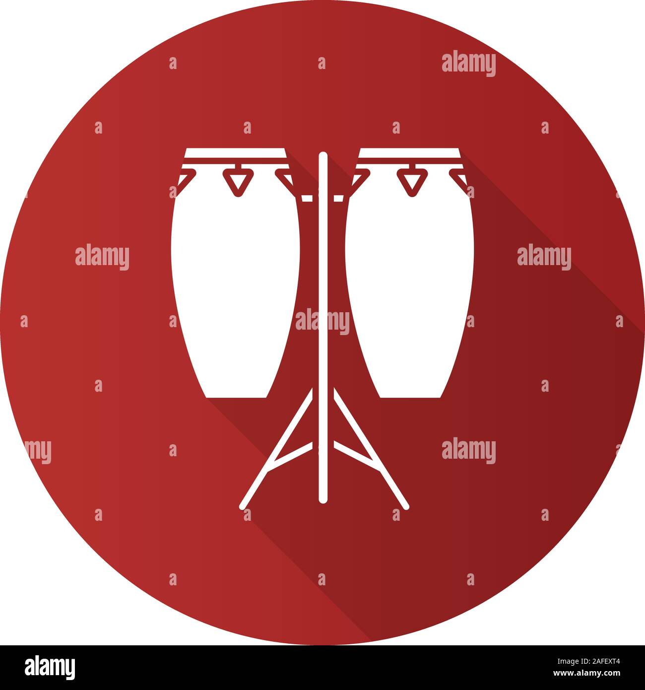 Conga Flat Design Long Shadow Glyph Icon Tumbadora Vector Silhouette