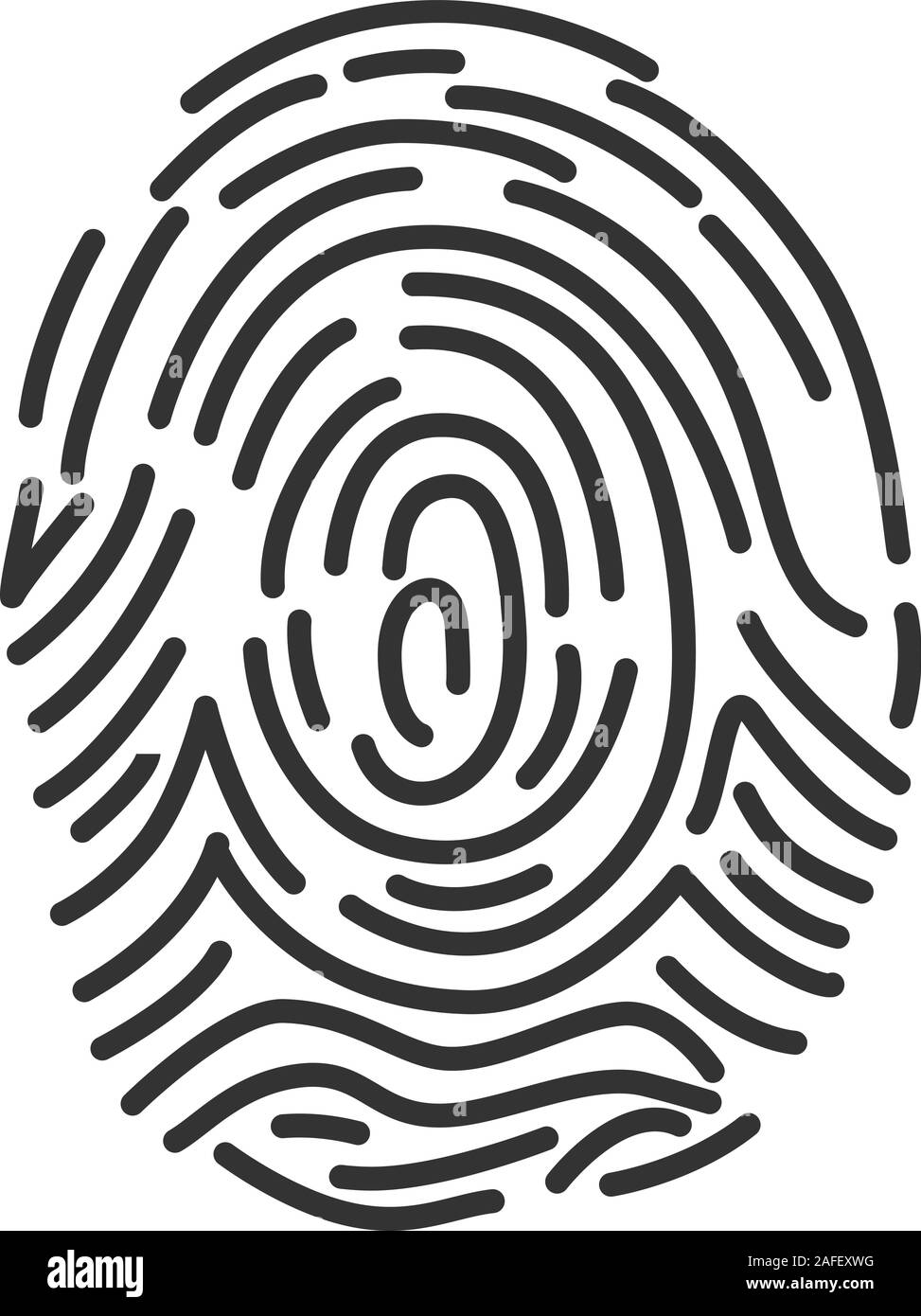 Fingerprint linear icon. Finger identification. Thin line illustration ...