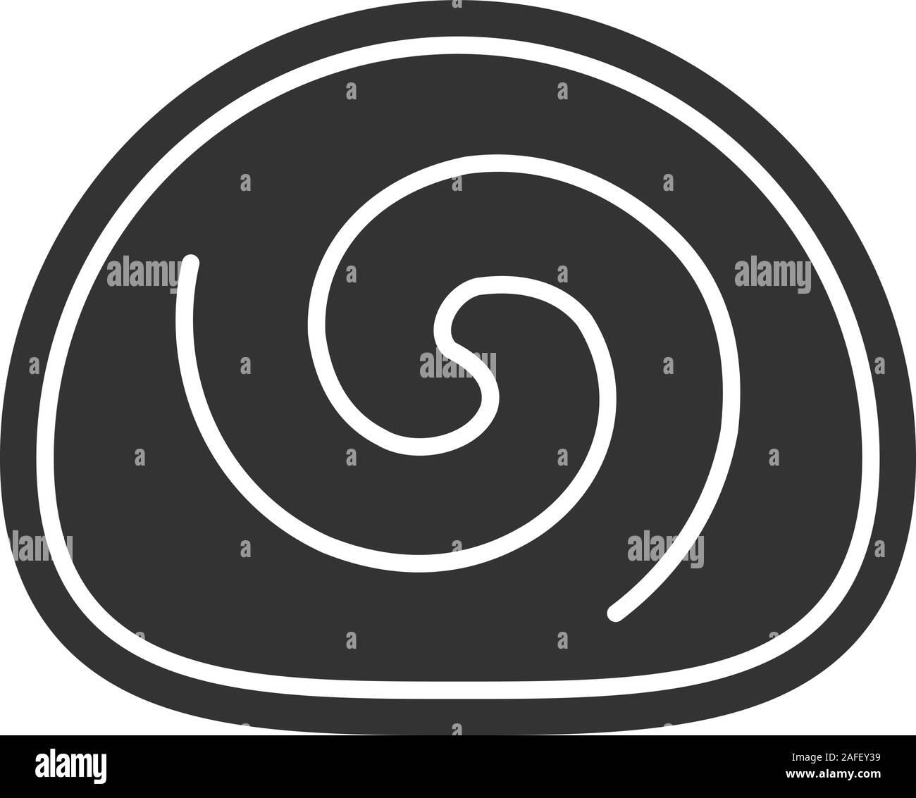 Swiss roll glyph icon. Sponge cake. Jelly roll. Silhouette symbol ...