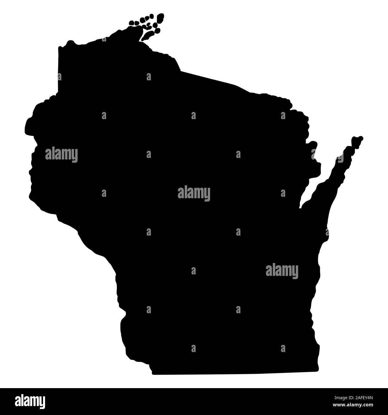 U.S. state of Wisconsin Map Silhouette Vector illustration Eps 10 Stock ...
