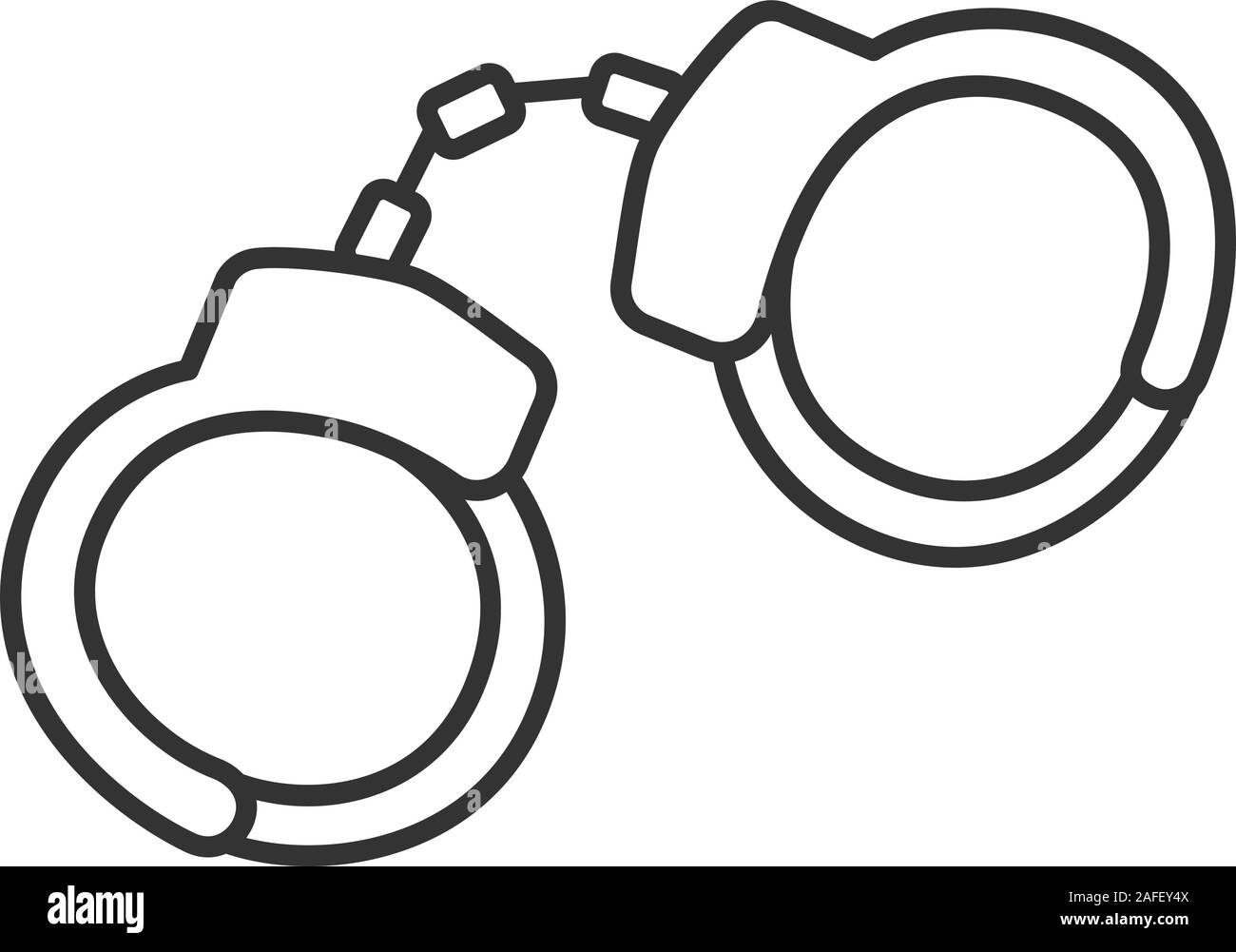 Handcuffs linear icon. Manacle. Thin line illustration. Contour symbol ...