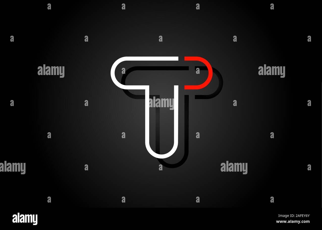 white red letter T alphabet logo design icon for company. Suitable as a ...