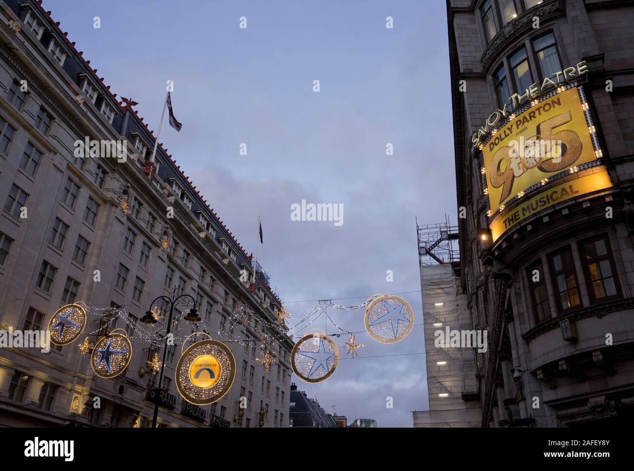 Luxury Savoy hotel with Christmas decorations in London,England,UK ...