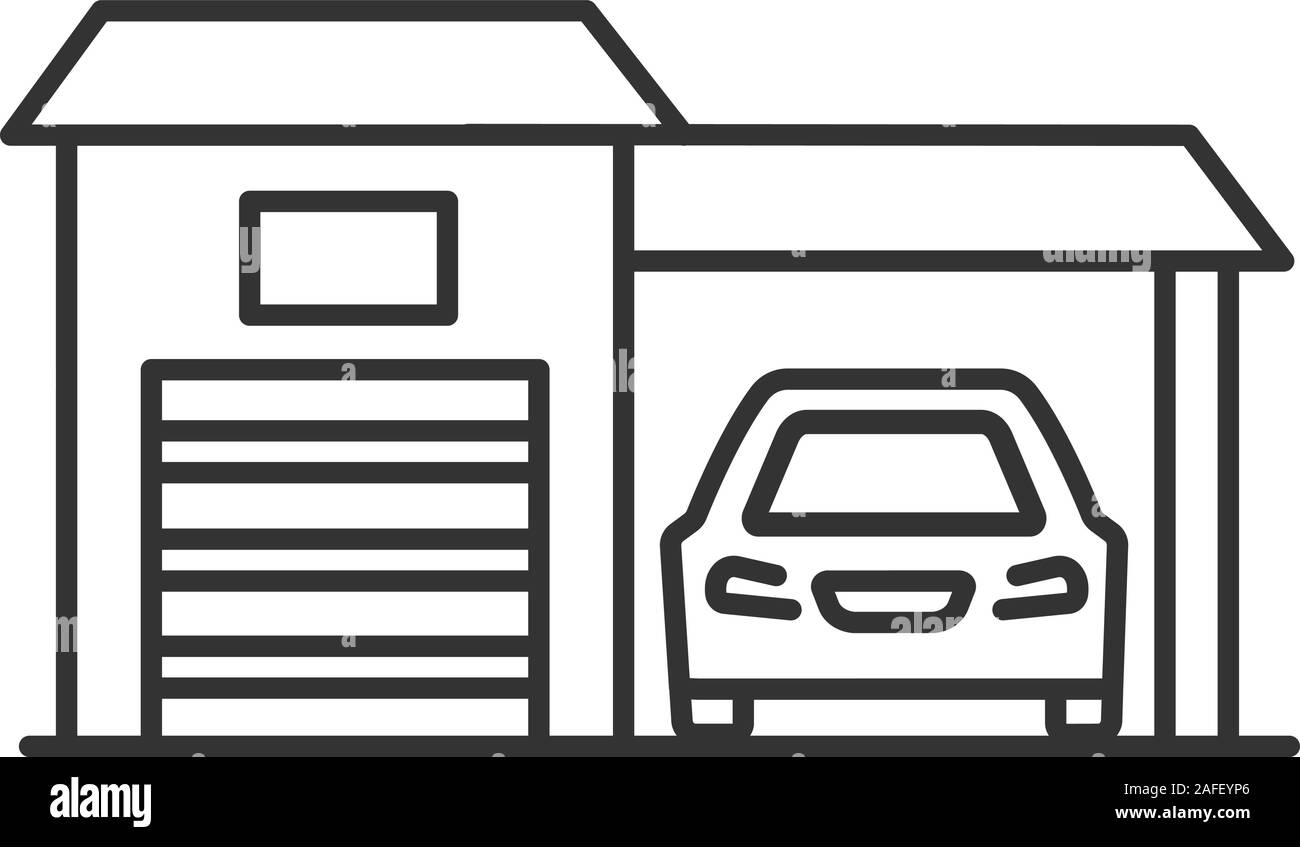 Garage linear icon. Thin line illustration. Auto workshop. Contour ...