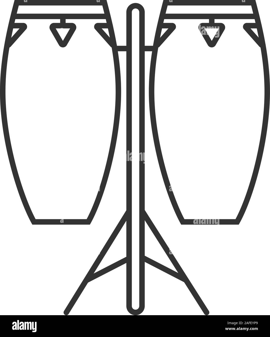 Conga linear icon. Thin line illustration. Tumbadora. Contour symbol ...