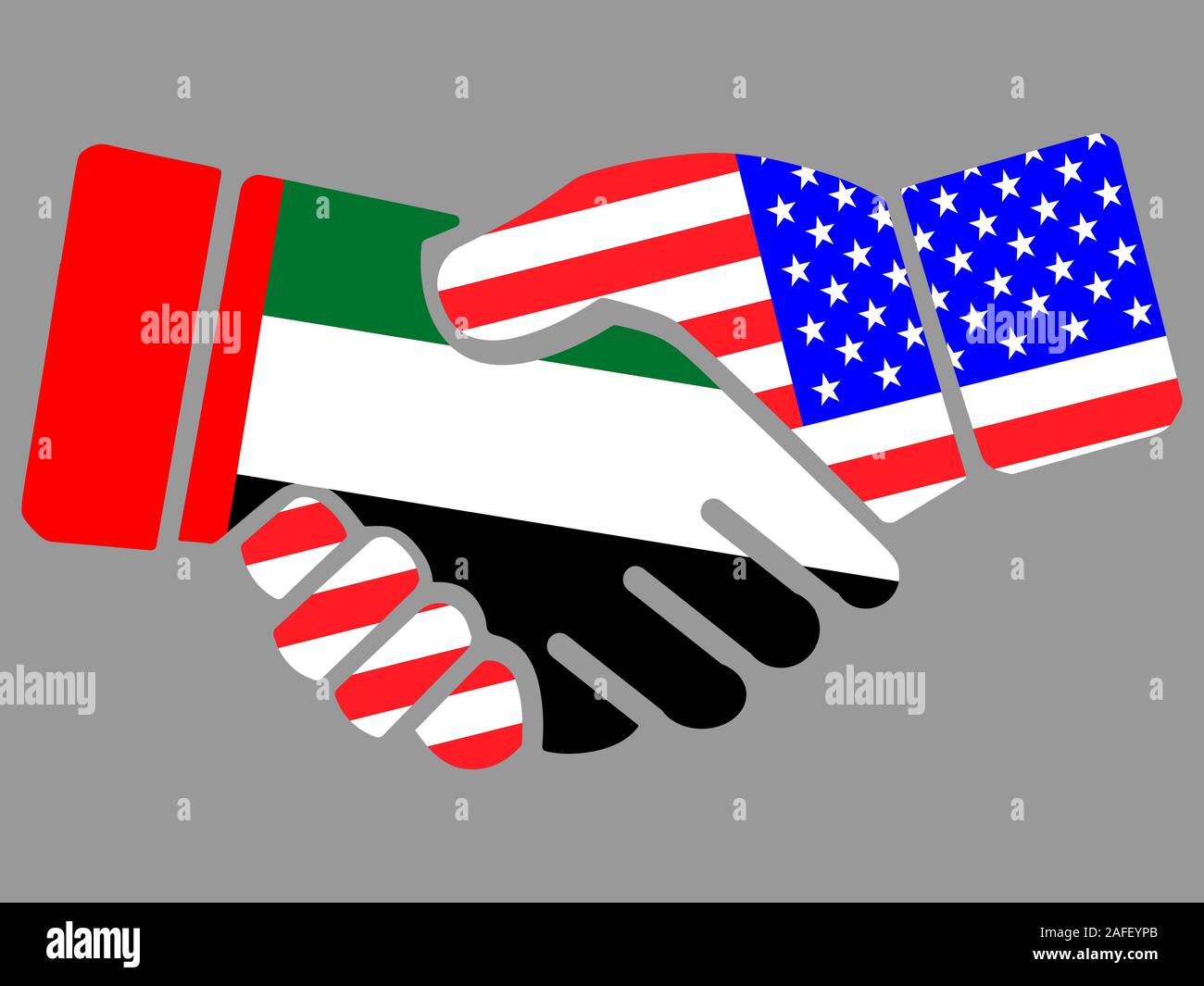 United Arab Emirates UAE and USA flags Handshake vector Stock Vector ...