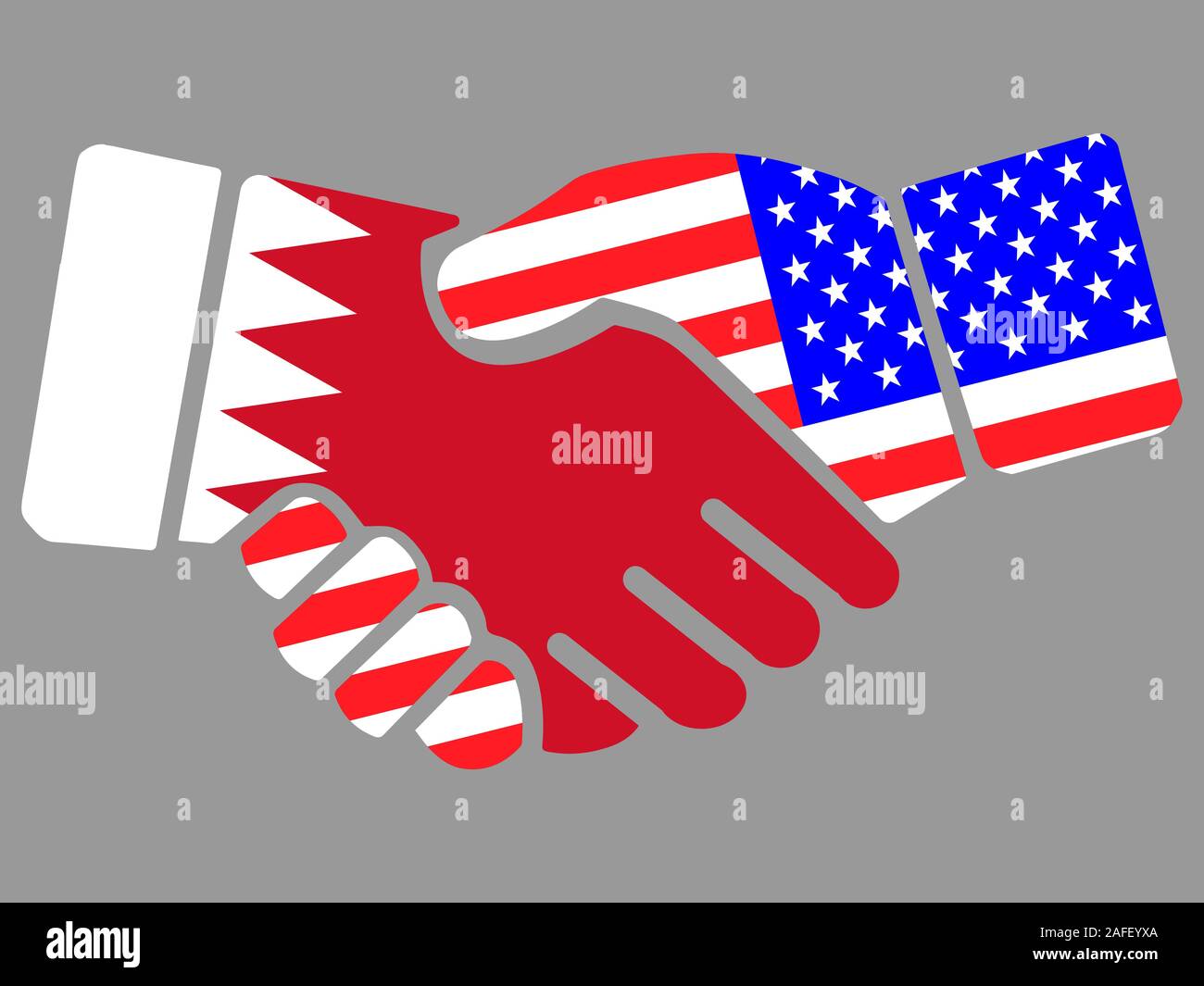 Bahrain and USA flags Handshake vector Stock Vector Image & Art - Alamy