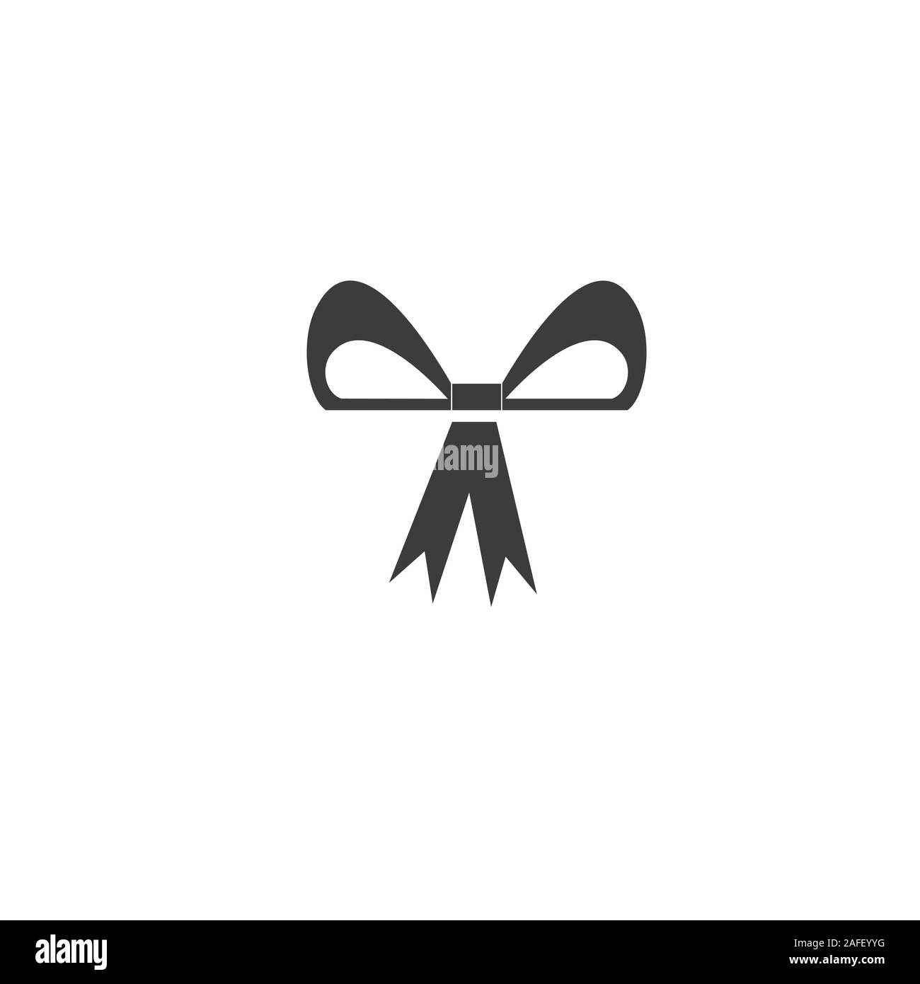 bow vector line icon, sign, illustration on background, editable ...