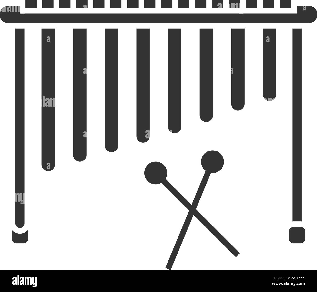 Marimba glyph icon. Silhouette symbol. Negative space. Vector isolated ...