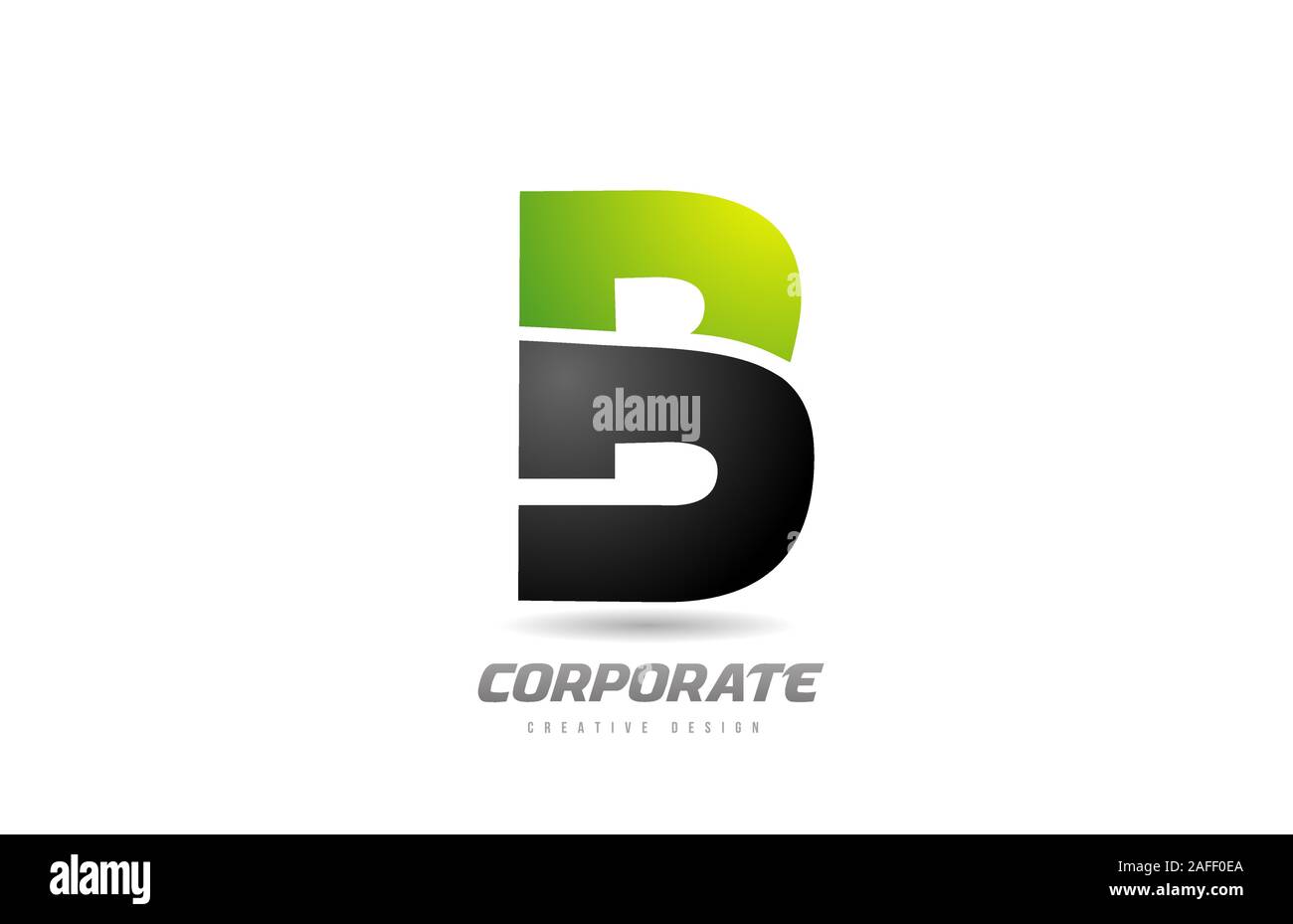 black green logo letter B alphabet design icon for business. Suitable ...