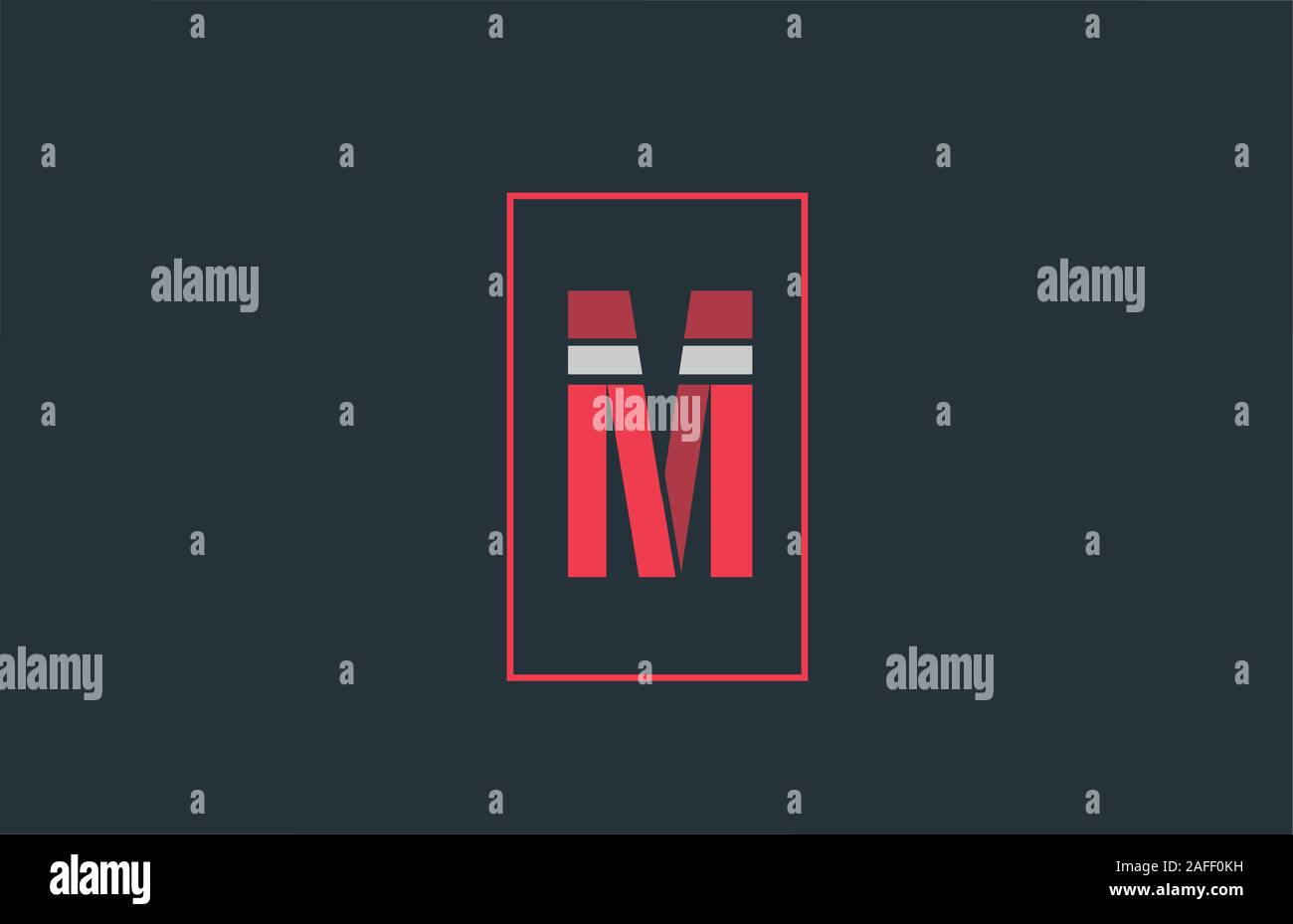 red grey logo M alphabet letter design icon for company. Suitable as a ...