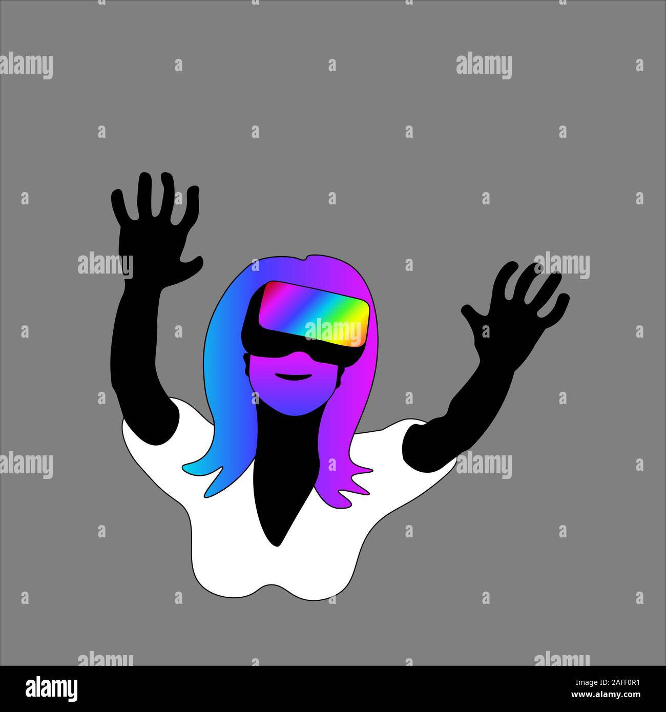 Woman enjoying technology Stock Vector Images - Alamy