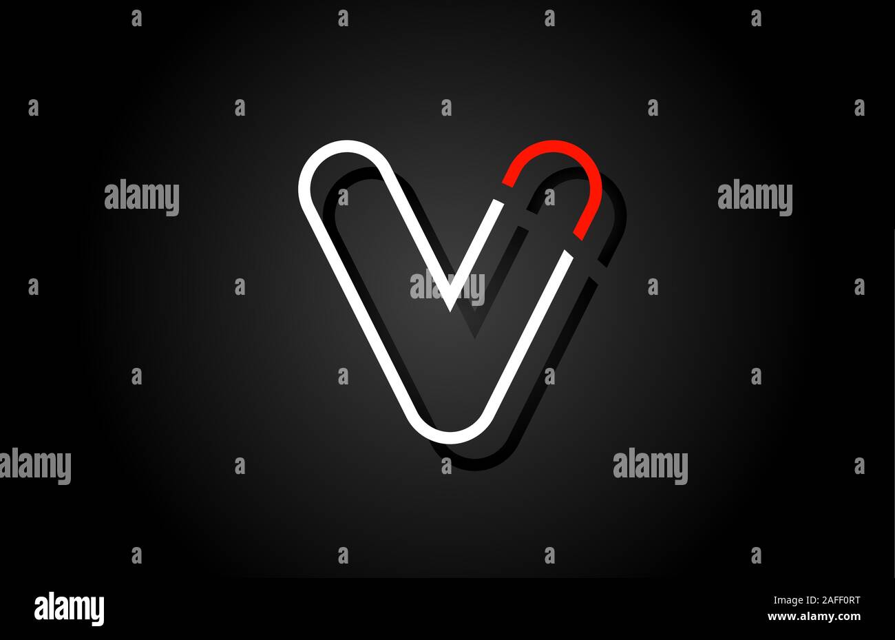 white red letter V alphabet logo design icon for company. Suitable as a ...