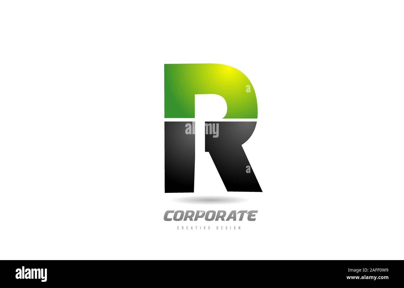 black green logo letter R alphabet design icon for business. Suitable ...