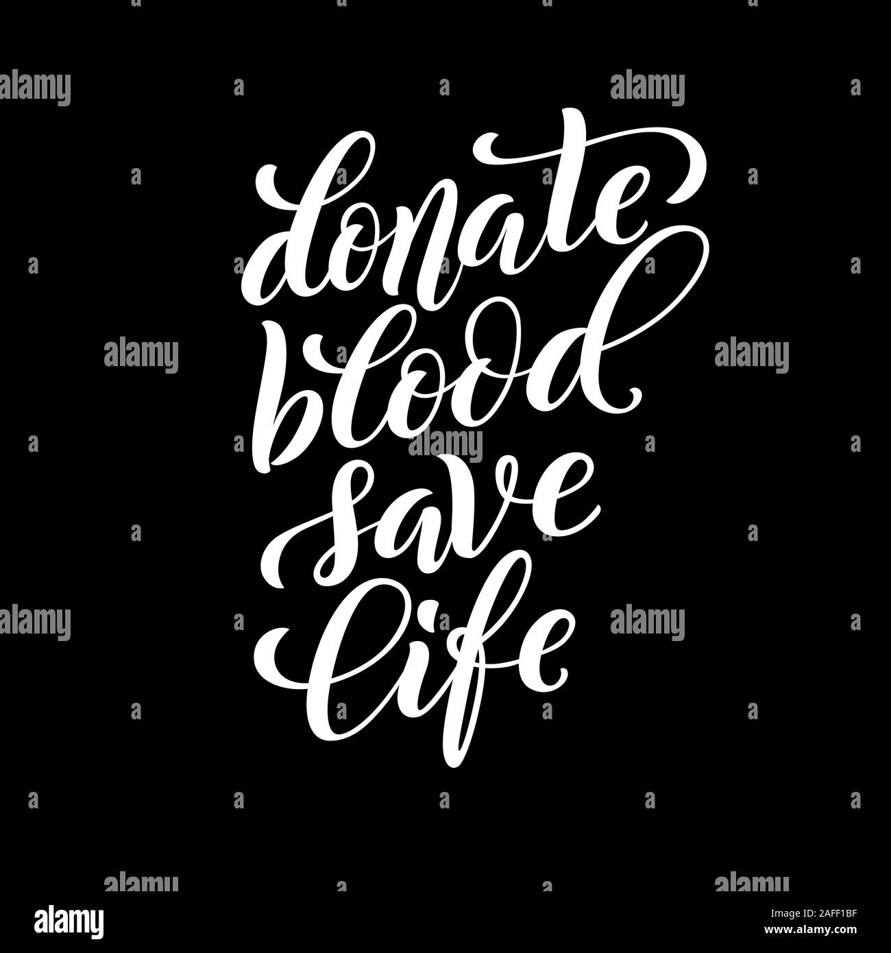 Donate blood save life poster with hand-drawn lettering. Design ...