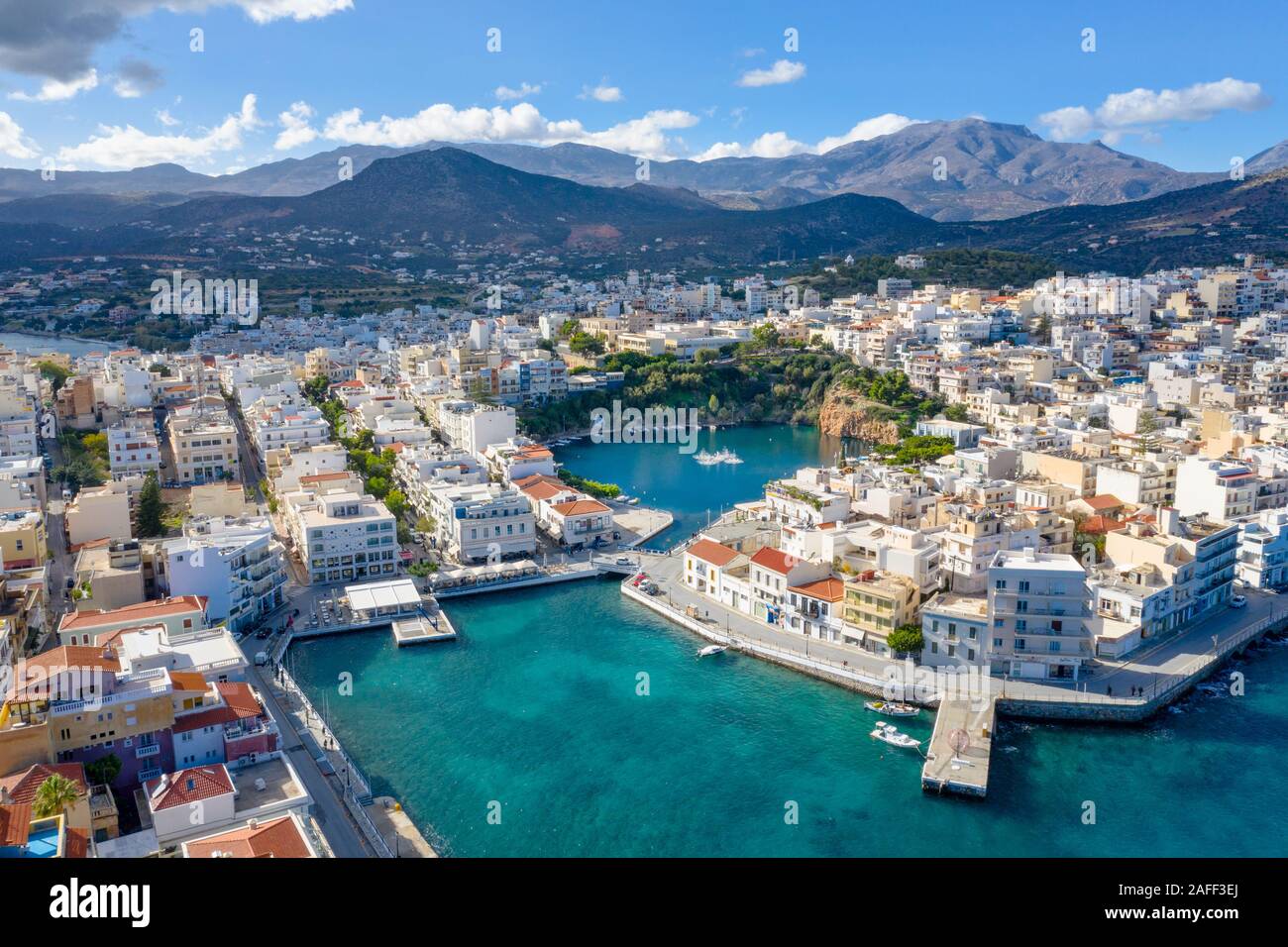 Agios Nikolaos, a picturesque coastal town with colorful buildings ...