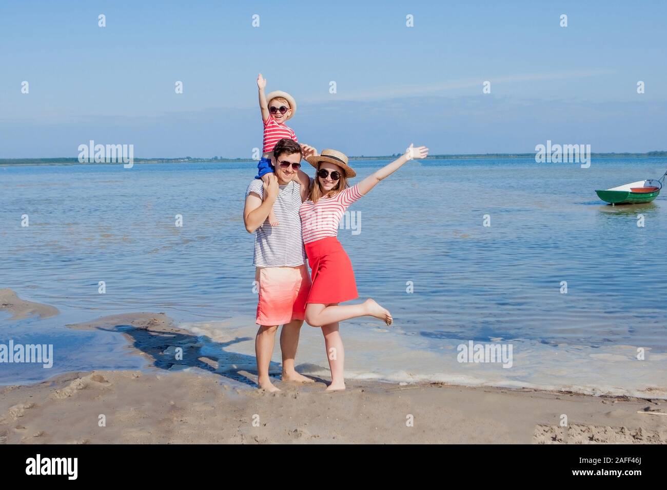Healthy and happy family portrait outdoors smiling lifestyle Stock ...