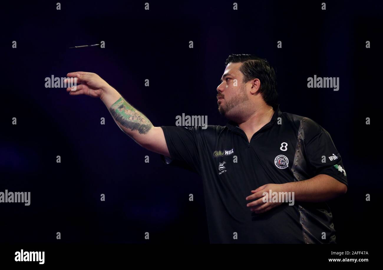 Danny Baggish in action at the William Hill World Darts Championship ...