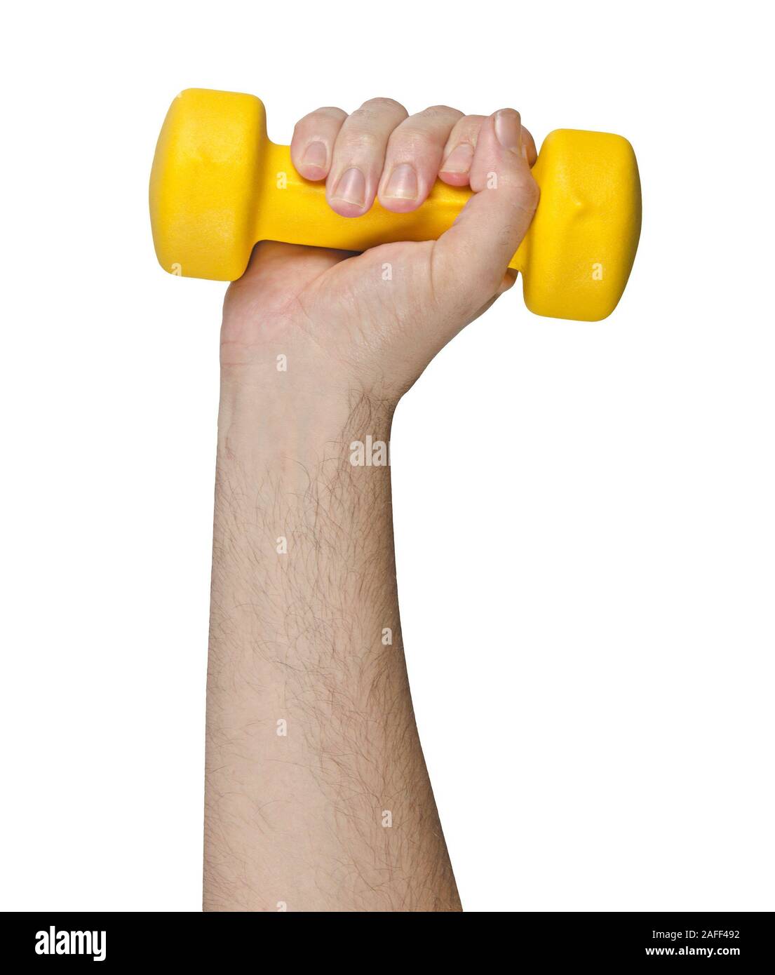 Dumbbell in hand Stock Photo - Alamy