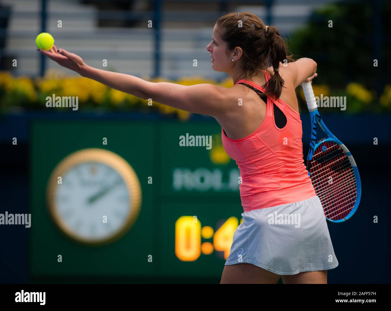 Julia Goerges of Germany in action during her first-round match at the ...