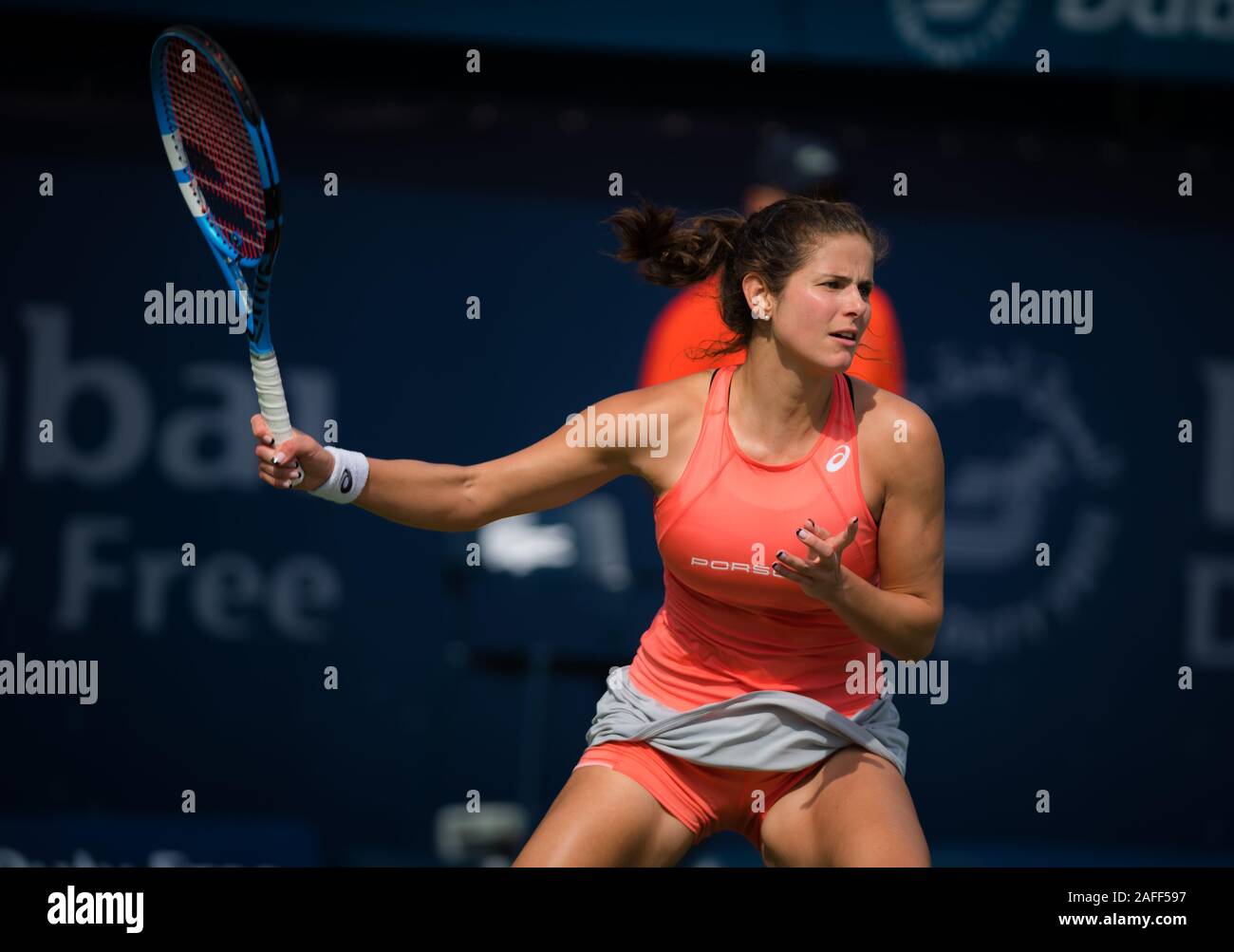 Julia Goerges of Germany in action during her first-round match at the ...