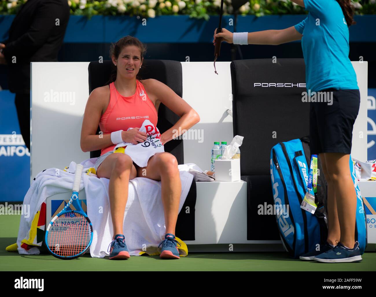 Julia Goerges of Germany in action during her first-round match at the ...