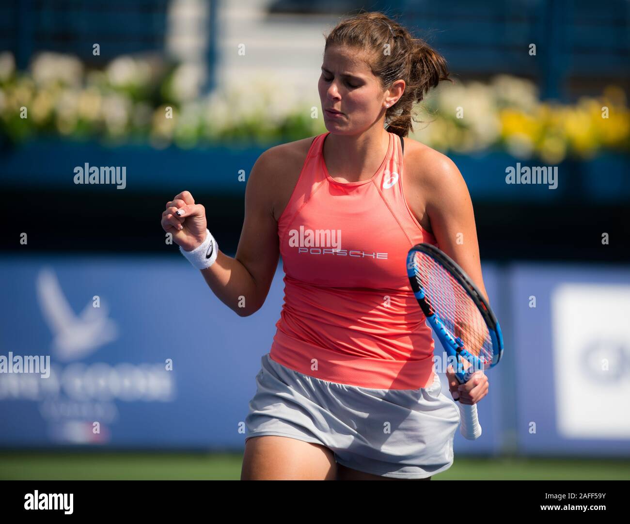 Julia Goerges of Germany in action during her first-round match at the ...