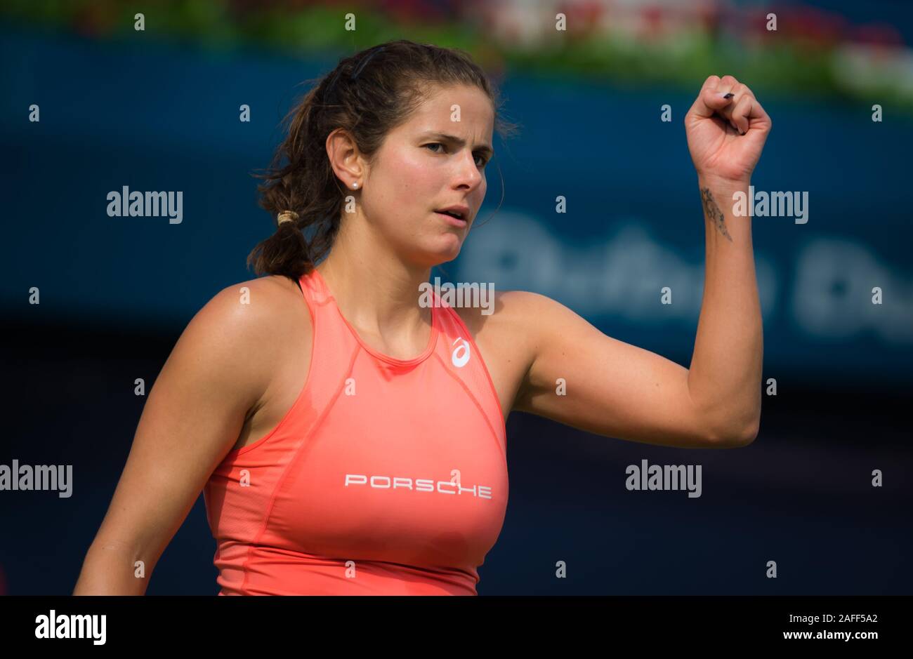 Julia Goerges of Germany in action during her first-round match at the ...