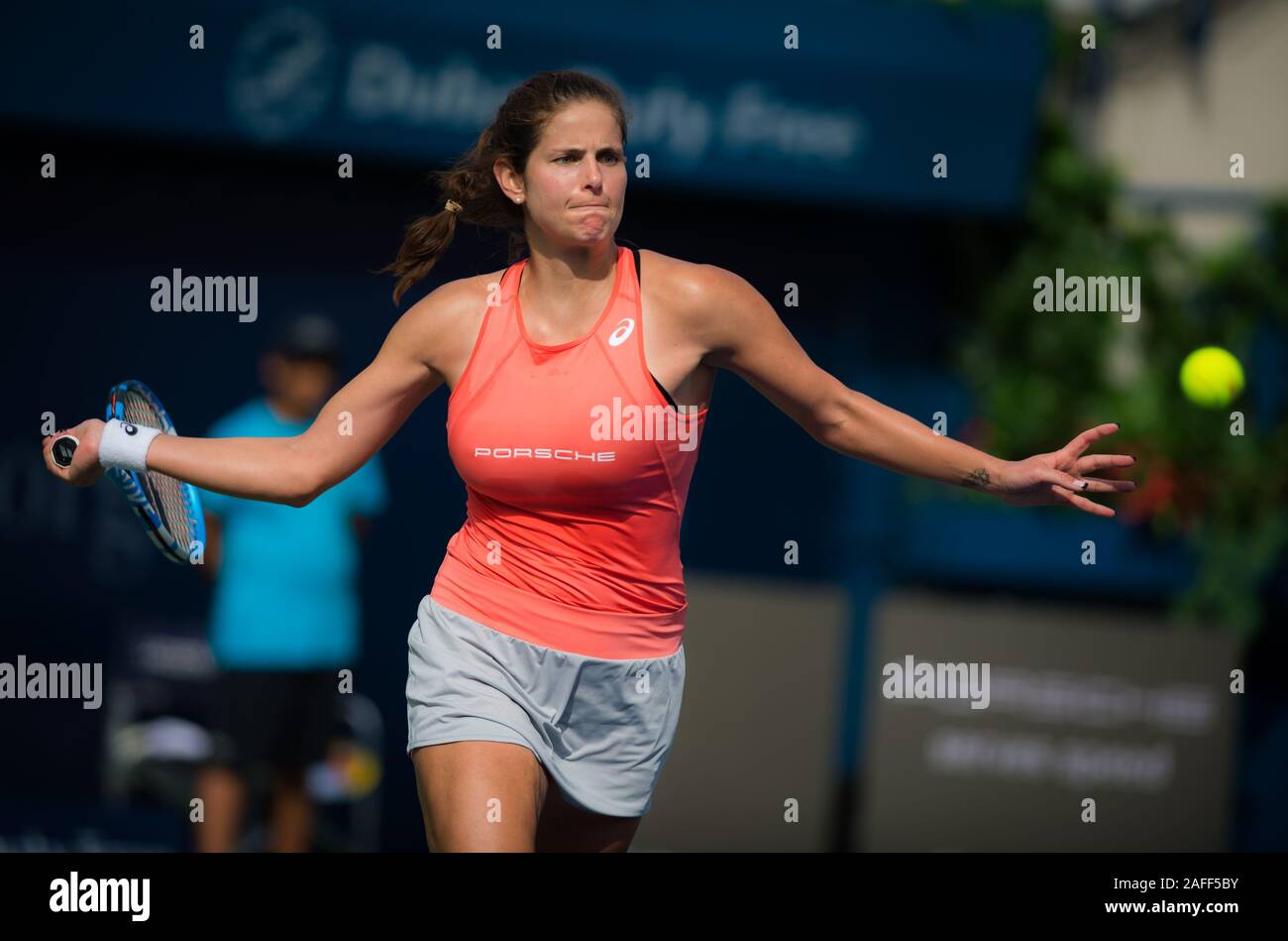 Julia Goerges of Germany in action during her first-round match at the ...