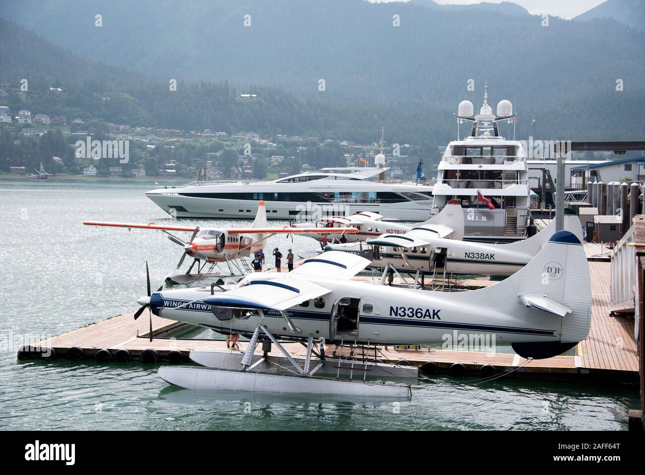 Superyachts and Floatplanes Juneau Stock Photo - Alamy