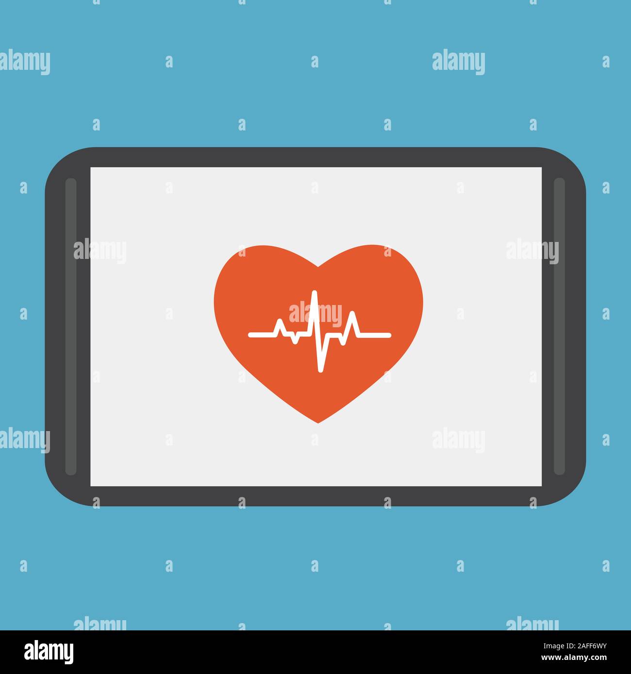 Heartbeat line on the tablet. Cardiogram. Electrocardiogram. Heart ...