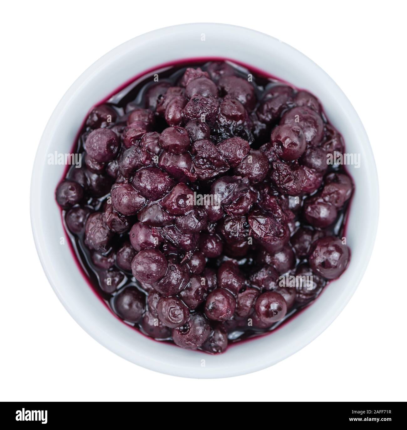 Portion of fresh made Preserved Blueberries isolated on white ...
