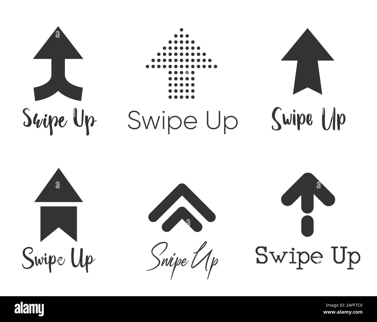 Swipe up, set of buttons for social media. Arrows, buttons and web ...