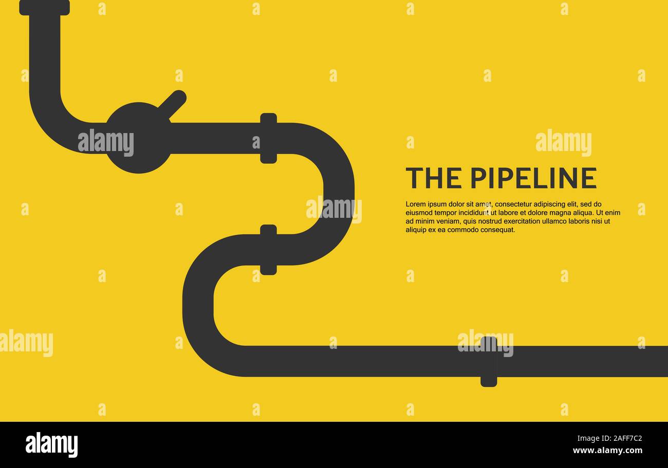 Web banner template. Industrial background with yellow pipeline. Oil ...