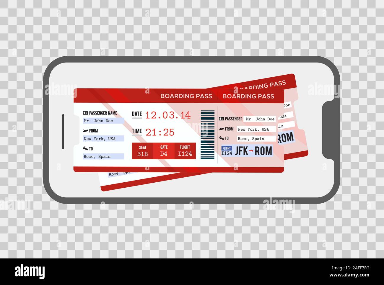 Digital boarding pass Stock Vector Images - Alamy